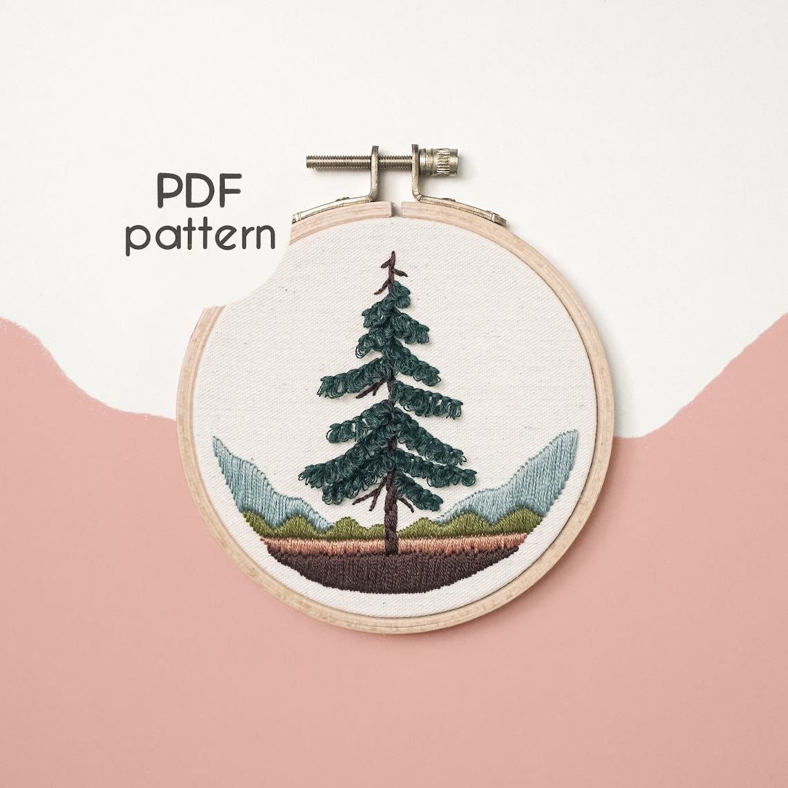 Hand Embroidery Pattern Pine Tree Embroidery Intermediate - Etsy