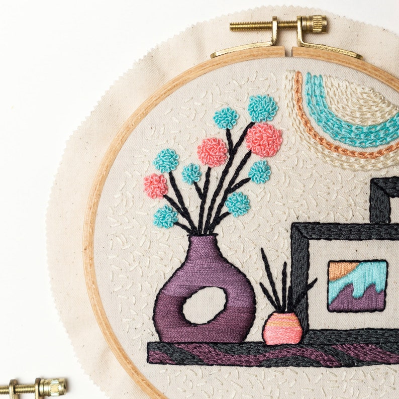 Embroidery Pattern PDF MODERN INTERIOR Hoop Art | Etsy