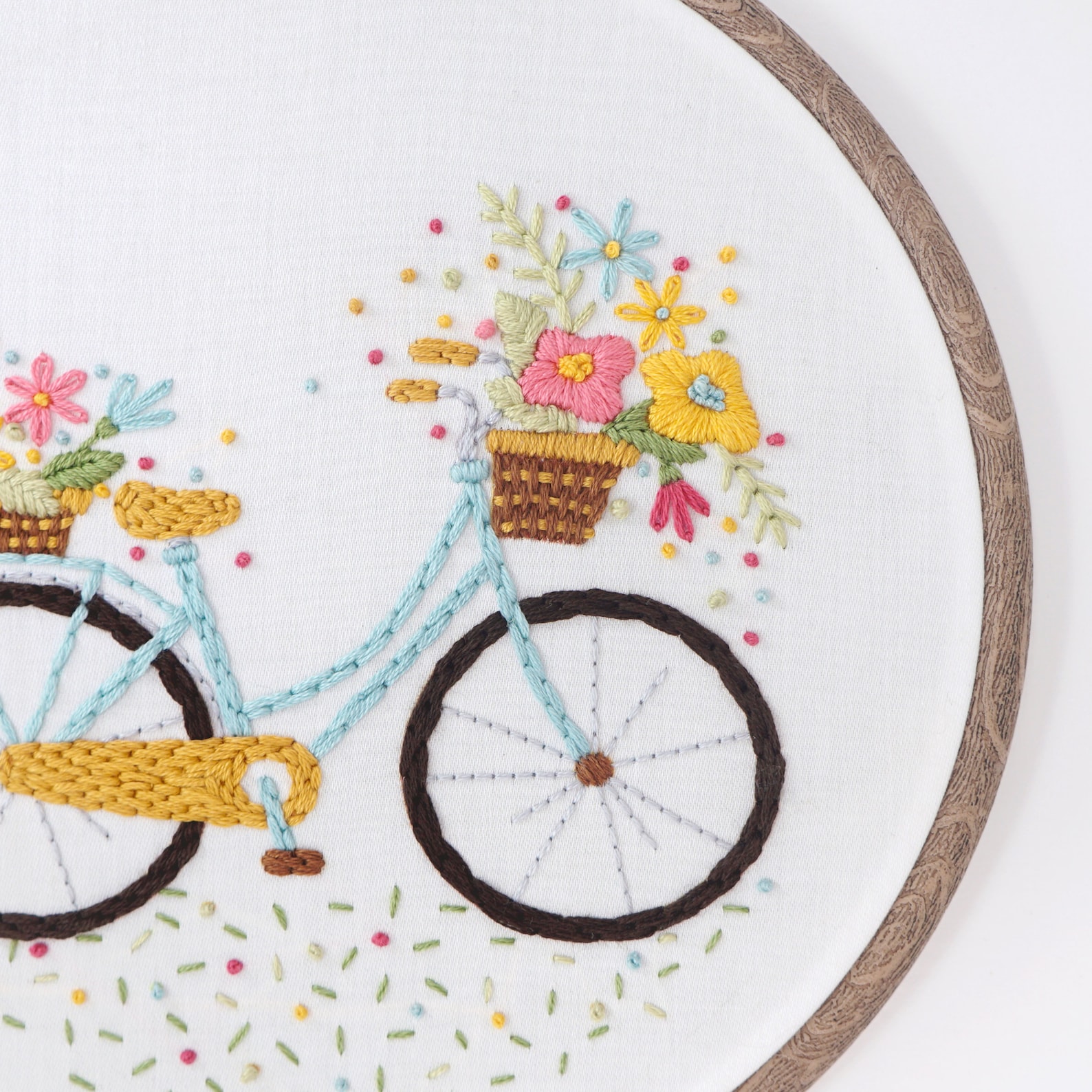 Embroidery Pattern PDF Bicycle With Flowers Beginner Level - Etsy