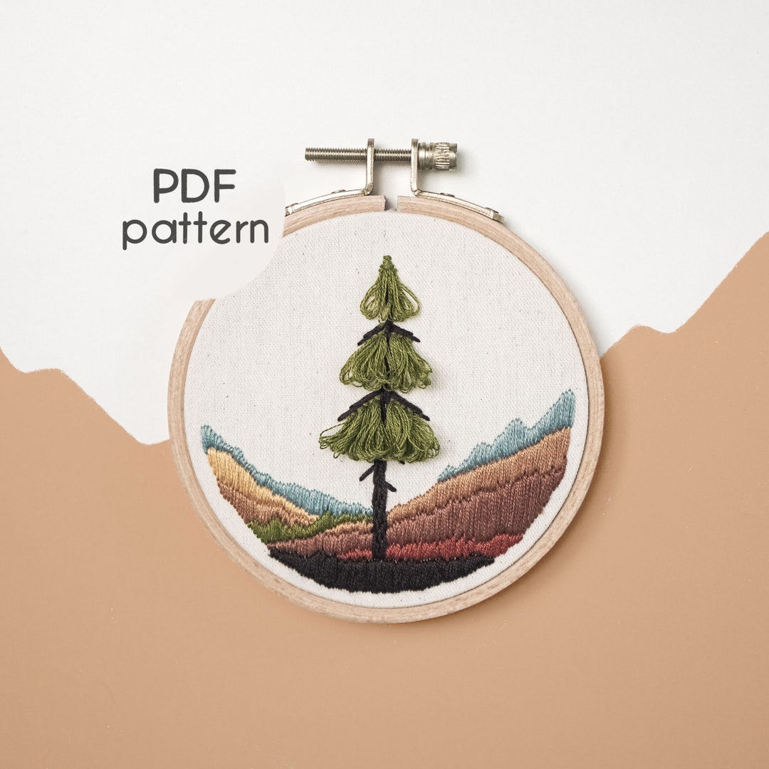 Embroidery Pattern - Tree Embroidery, Intermediate Level, PDF ...