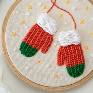 Embroidery Pattern - COZY MITTENS, Winter and Christmas PDF Pattern ...