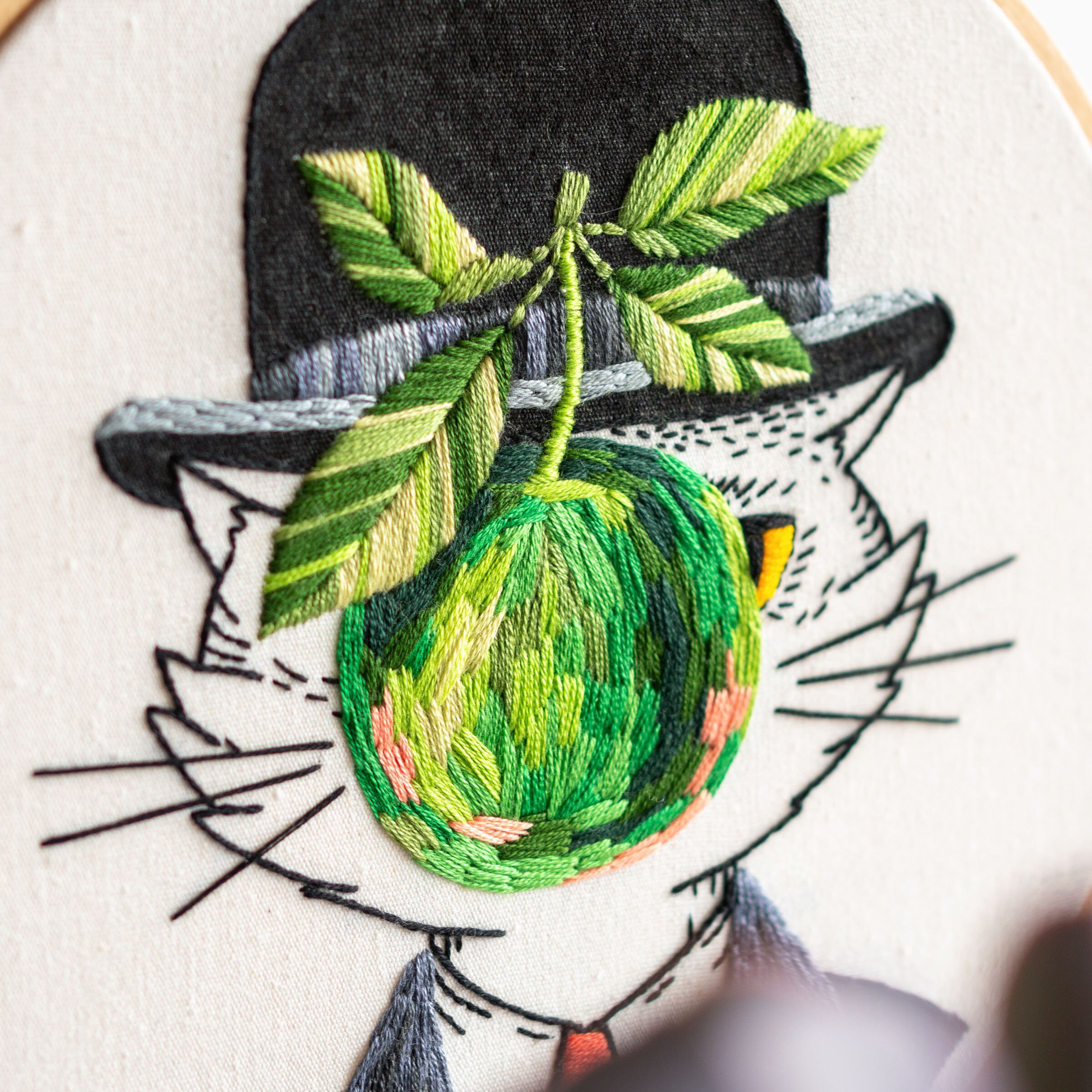 PDF Embroidery Pattern - RENE MAGRITTE Inspired Cat Portrait, Photo and ...