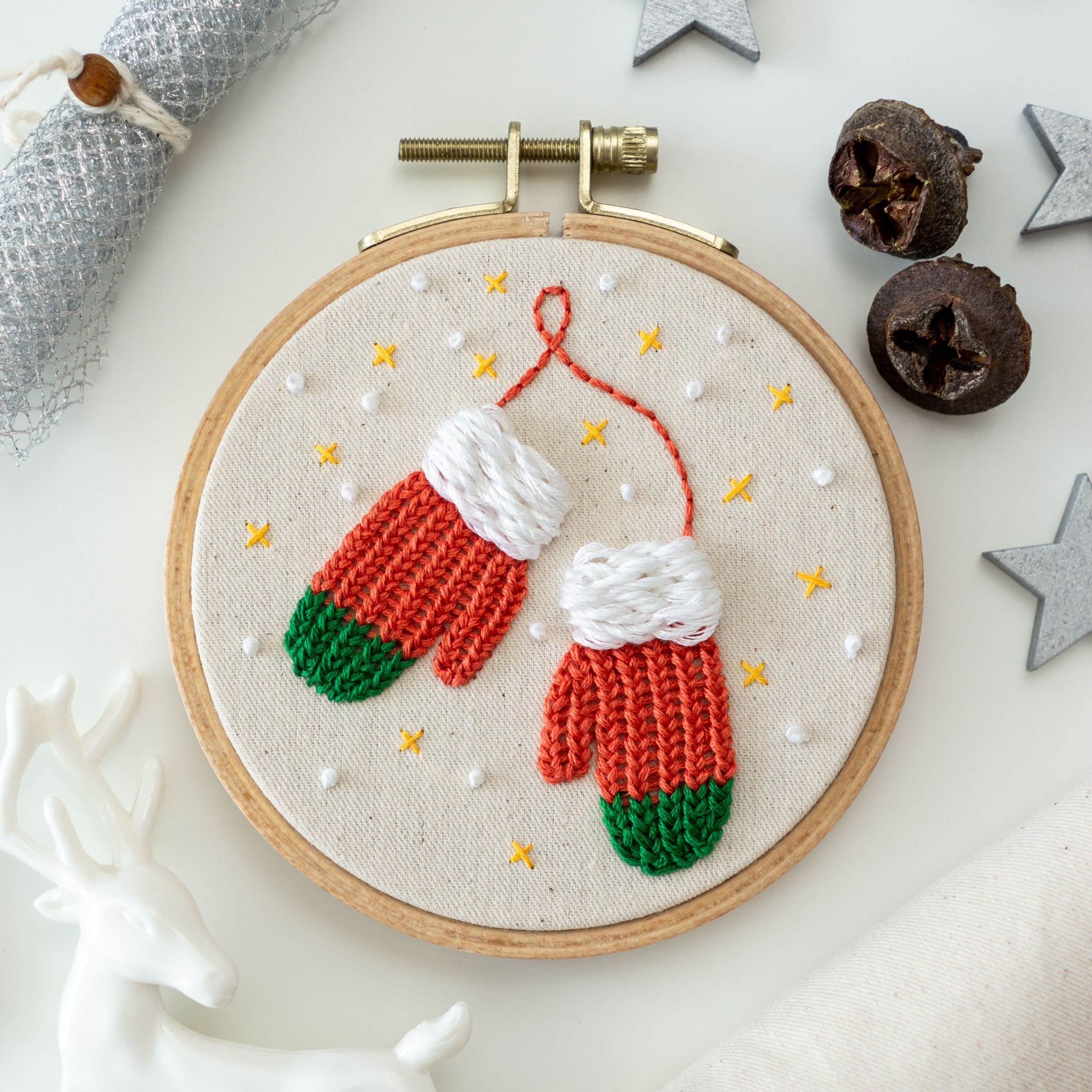 Embroidery Pattern - COZY MITTENS, Winter and Christmas PDF Pattern ...