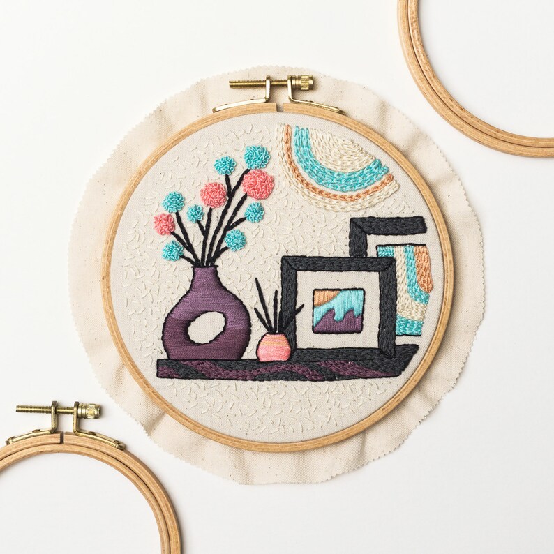 Embroidery Pattern PDF MODERN INTERIOR Hoop Art | Etsy