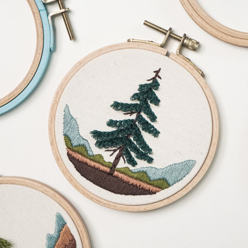 Hand Embroidery Pattern Pine Tree Embroidery Intermediate - Etsy