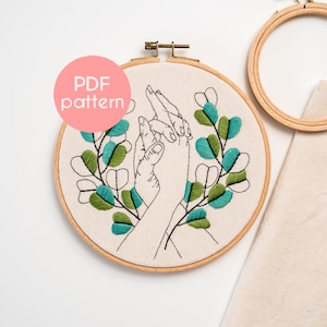 Hand Embroidery Pattern - HOLDING HANDS, Beginner Level, PDF Embroidery ...