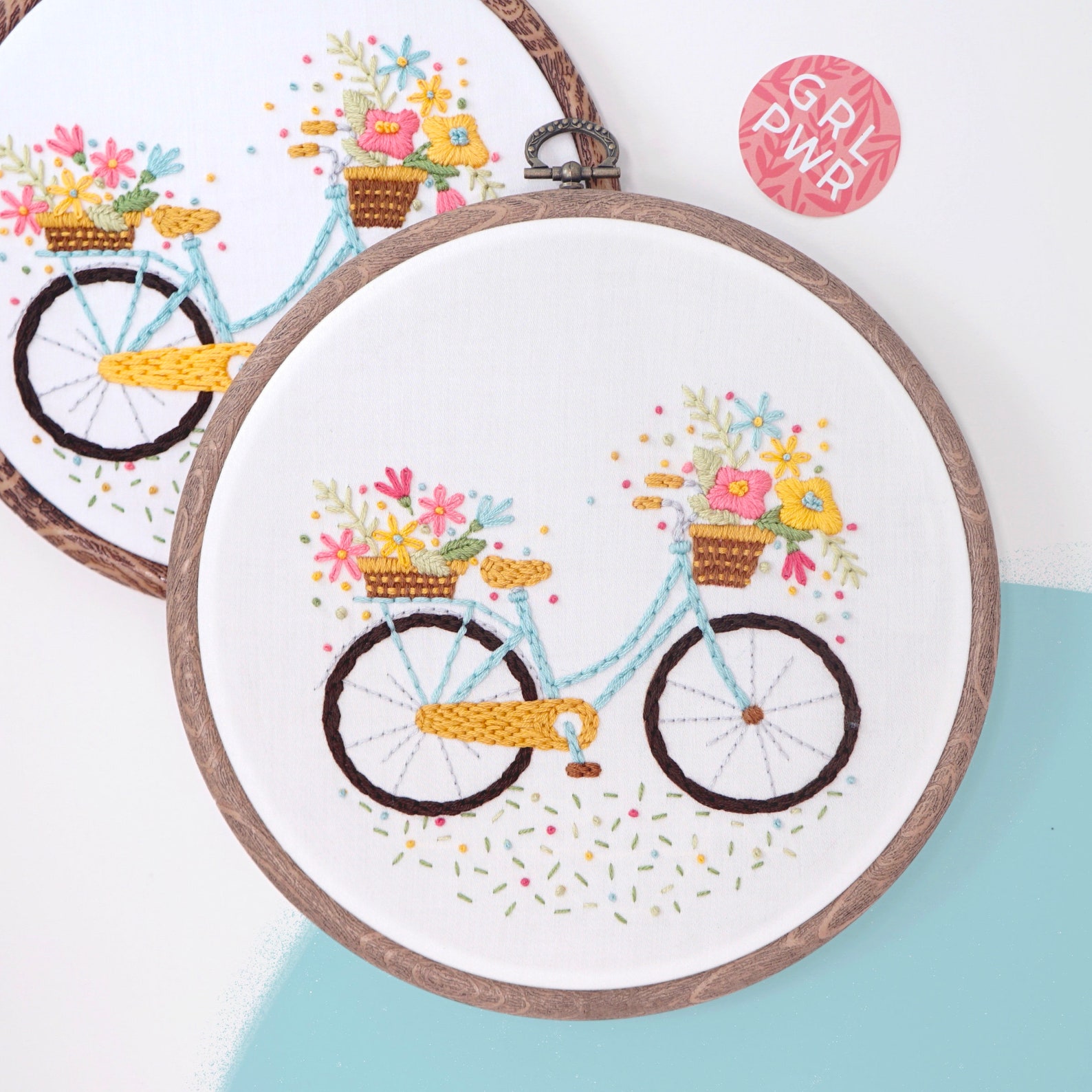 Embroidery Pattern PDF Bicycle With Flowers Beginner Level - Etsy