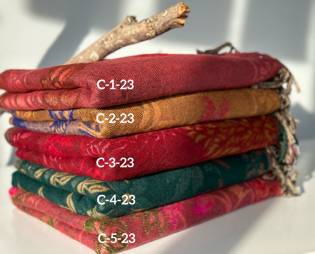 Reversible Tibetan Yak Wool Shawl/scarf Blanket, Shawl, Loose Weaved ...