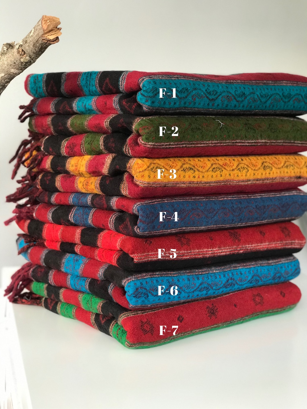 Tibetan Yak Wool Shawl/ Scarf/ Blanket, Meditation Shawl, Medium Loose ...