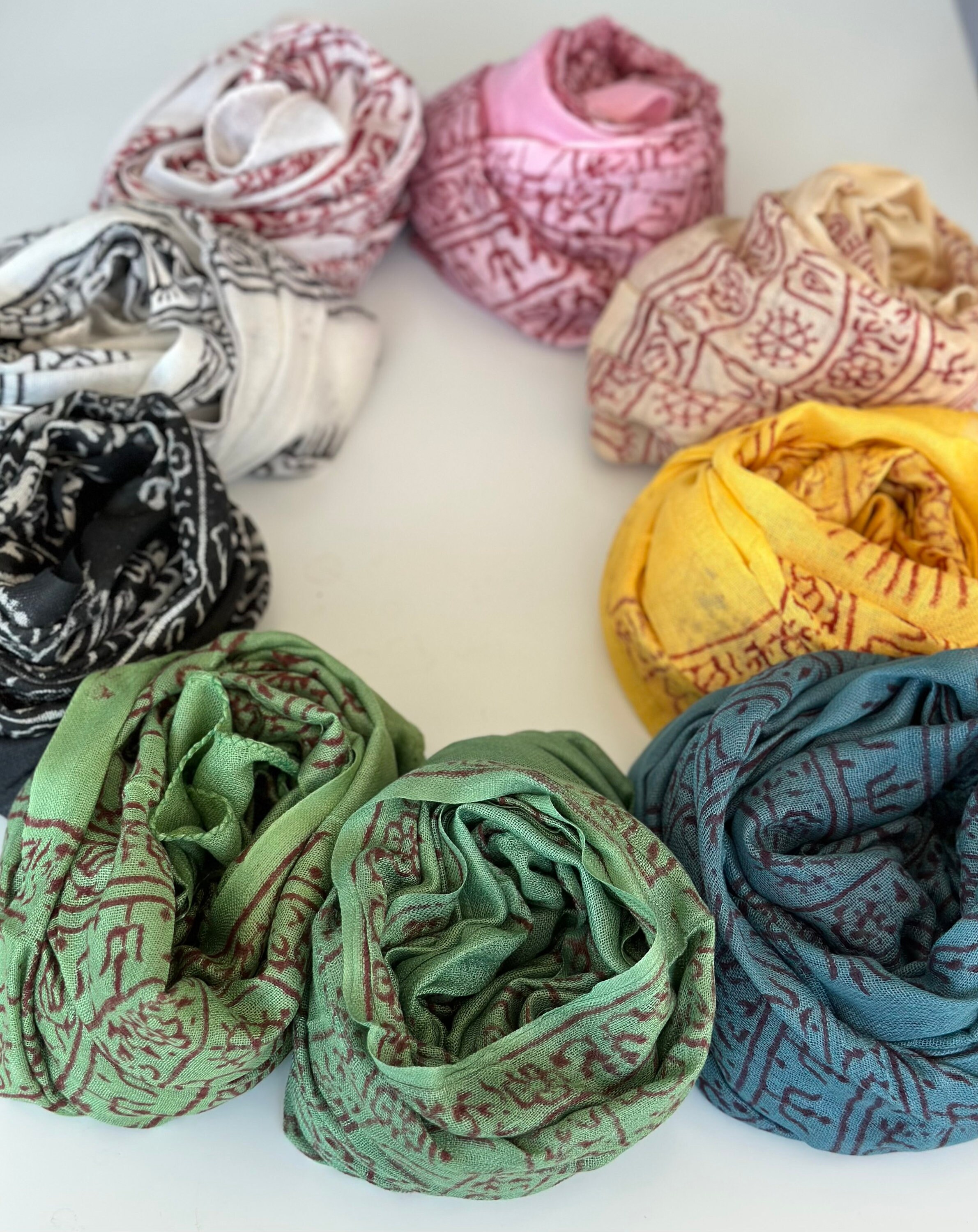 Super Soft Hand Woven Cotton With Block Printed Om Scarf/shawl ...