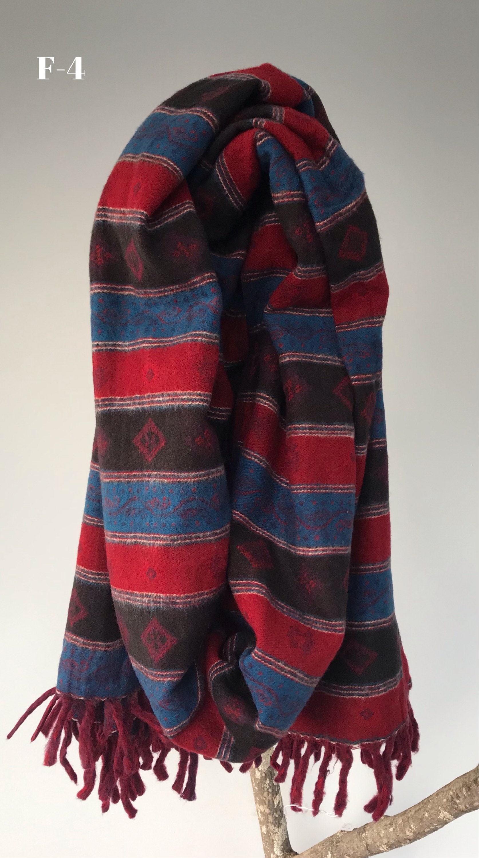 Tibetan Yak Wool Shawl/ Scarf/ Blanket, Meditation Shawl, Medium Loose ...