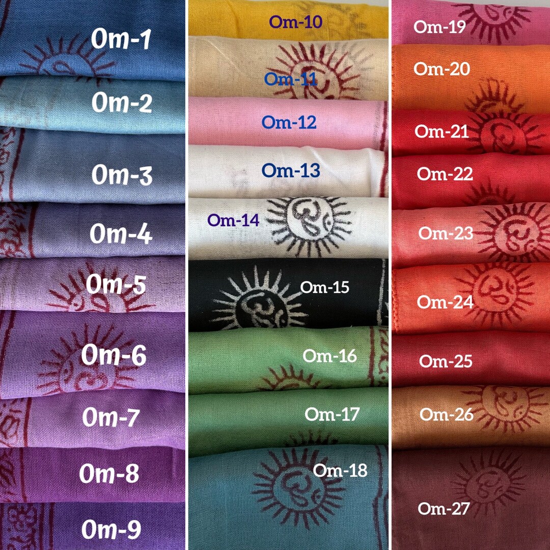 Super Soft Hand Woven Cotton With Block Printed Om Scarf/shawl ...