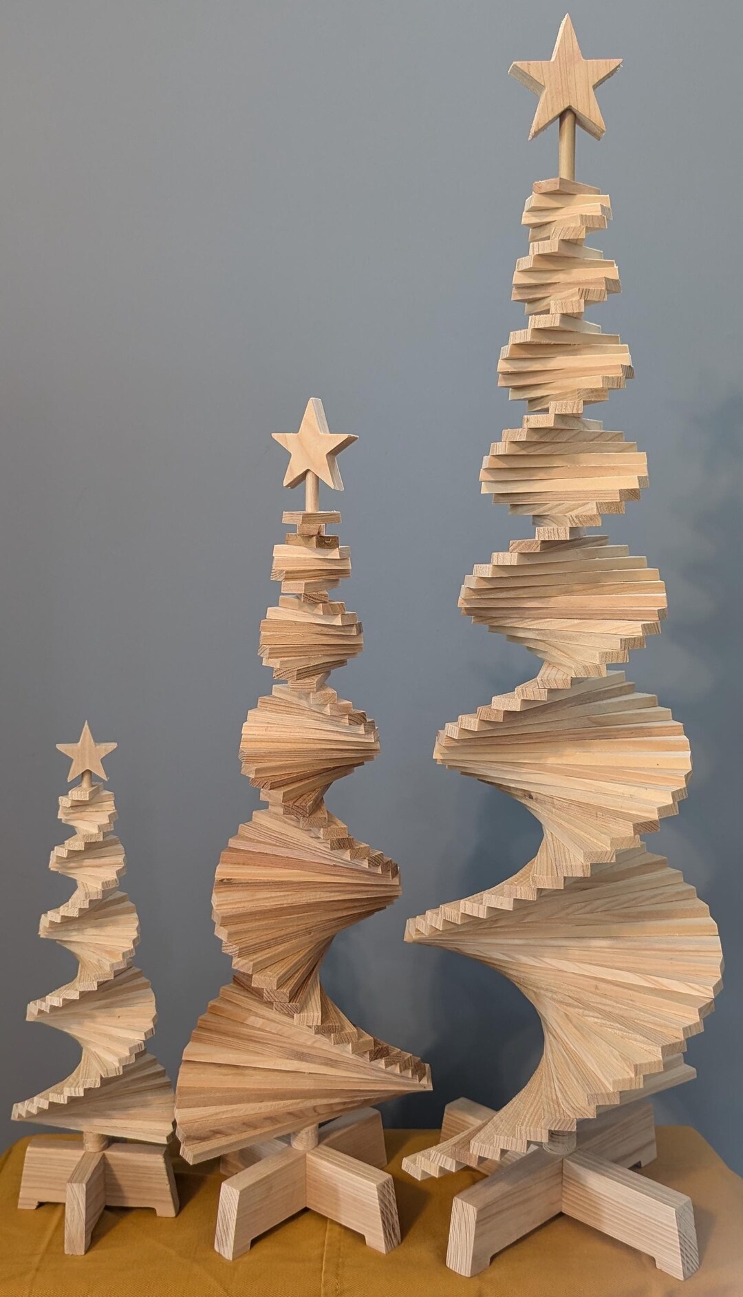 Spiral Wooden Trees Decorate for Any Occasion Movable Slats Cypress ...