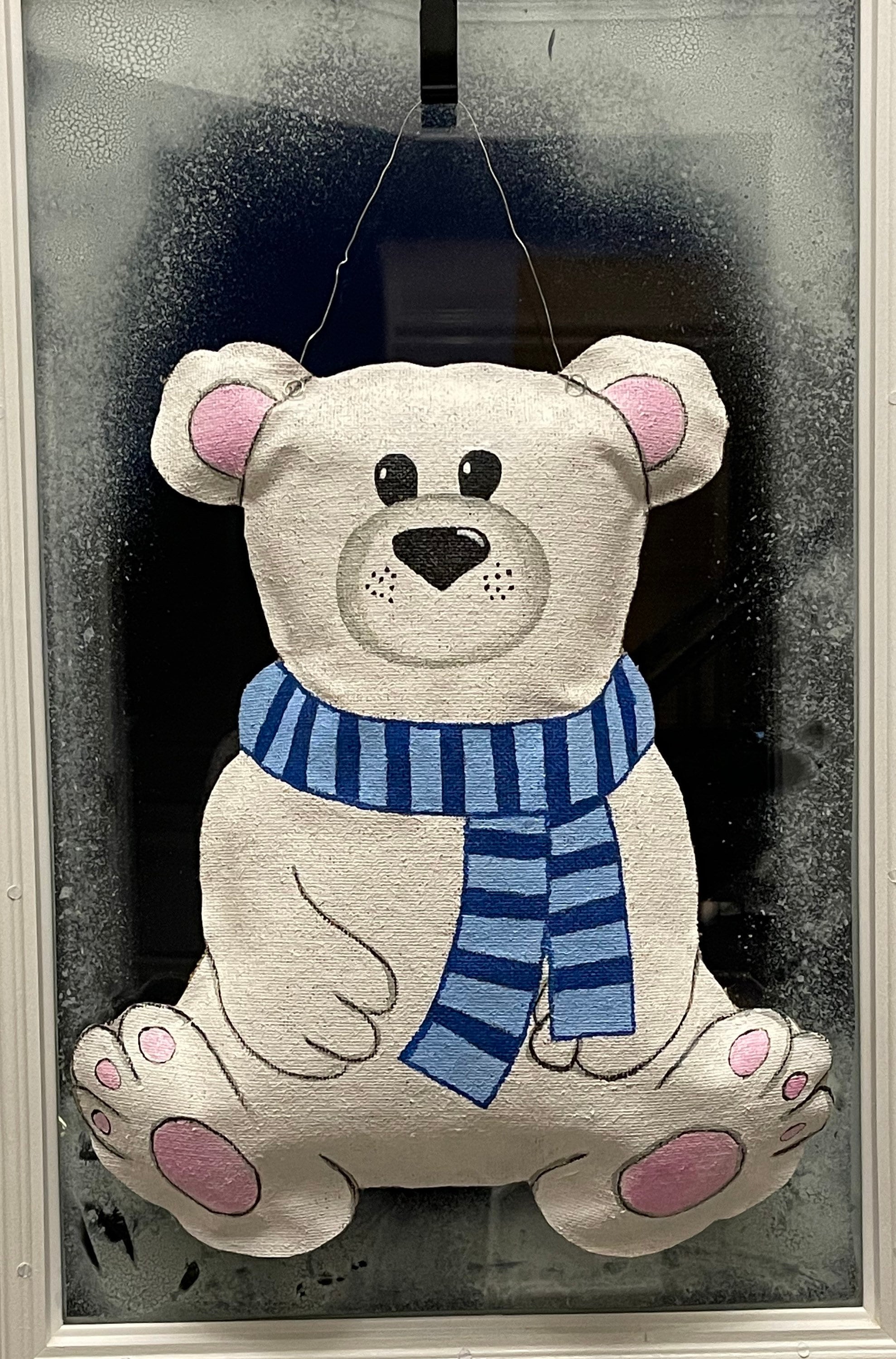 Polar Bear Burlap Door Hanger Animal Winter Holiday Decor Door | Etsy