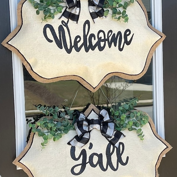 Burlap Welcome Sign - Etsy