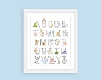 Woodland Animal Alphabet / Nursery Decor / Hunter Baby / Playroom Wall ...