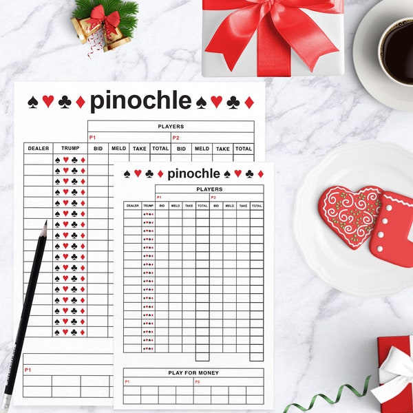 Pinochle Score Sheet - Etsy