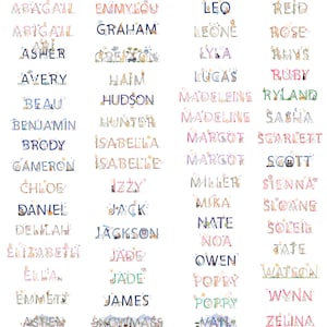 Framed Custom Baby Name Nursery Wall Art Print, Animal Watercolors ...