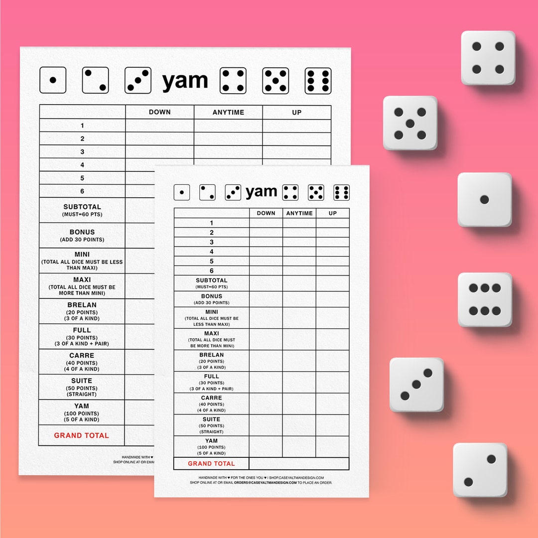 Yam Scoring Pad - Large or Small - Personalized Name(s) - Etsy
