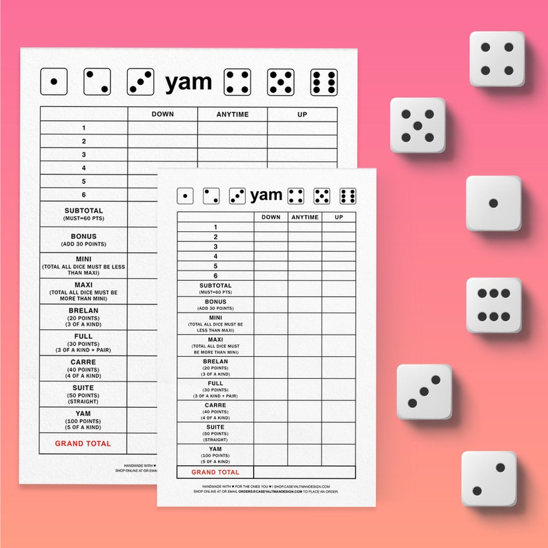 Yam Scoring Pad - Large or Small - Personalized Name(s) - Etsy