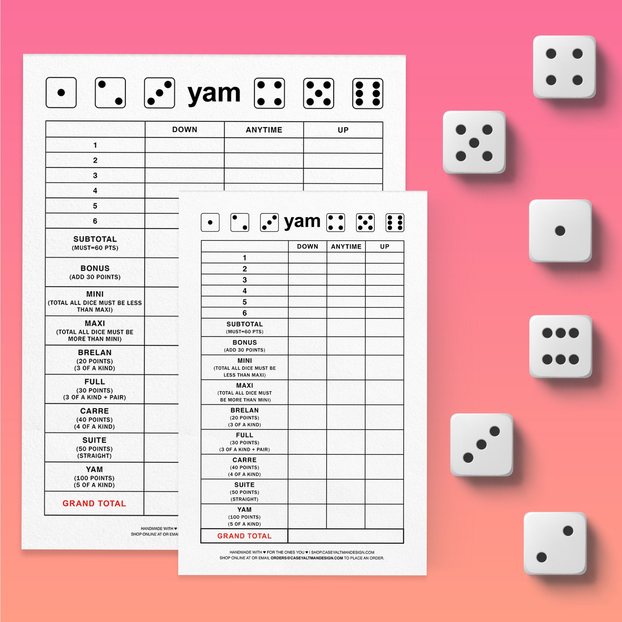Yam Scoring Pad - Large or Small - Personalized Name(s) - Etsy