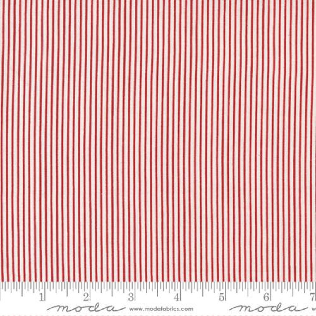 Graze Stripe Red and White Stripe Fabric, Cut to Order Cotton Quilting ...