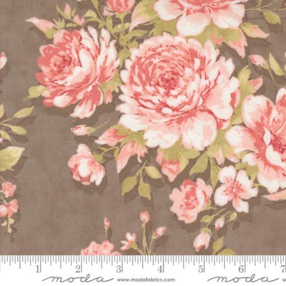 Muse Fabric Slate Main Floral 44390 16 by 3 Sisters for Moda High ...