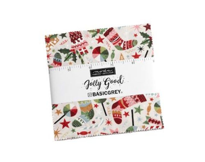 Jolly Good Charm Pack by Basic Grey for Moda Christmas Fabric, 100% ...