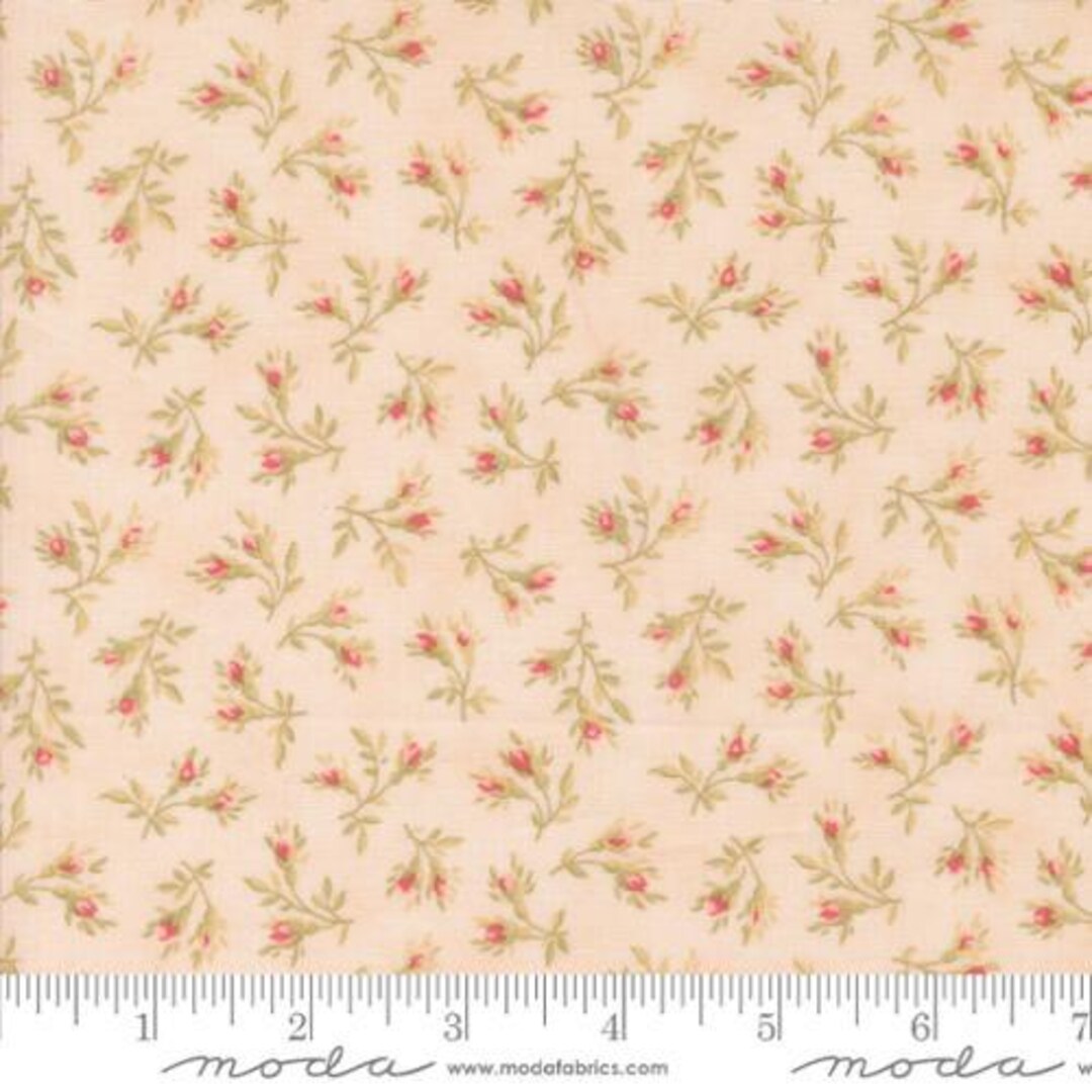 Muse Floral Fabric Rosebud Blush 44396 14 by 3 Sisters for Moda High ...