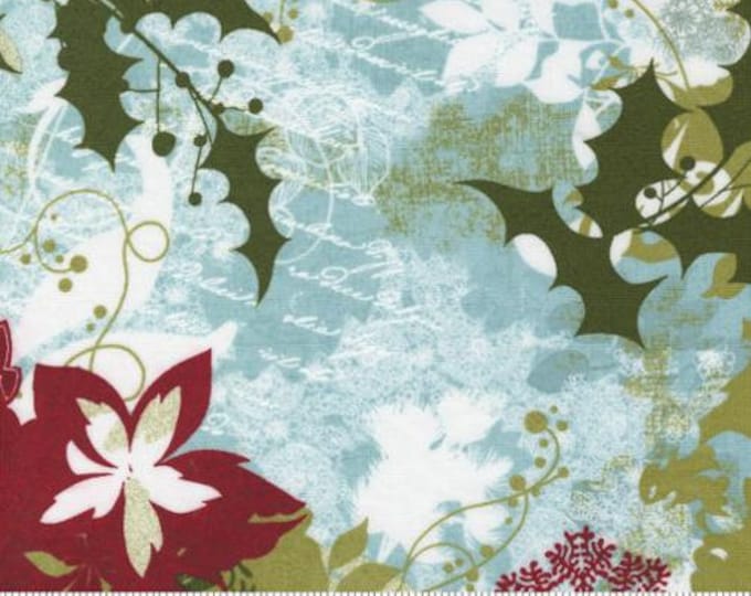 Christmas Fabric by the Yard Peppermint Bark Holiday Collage in Frosty ...