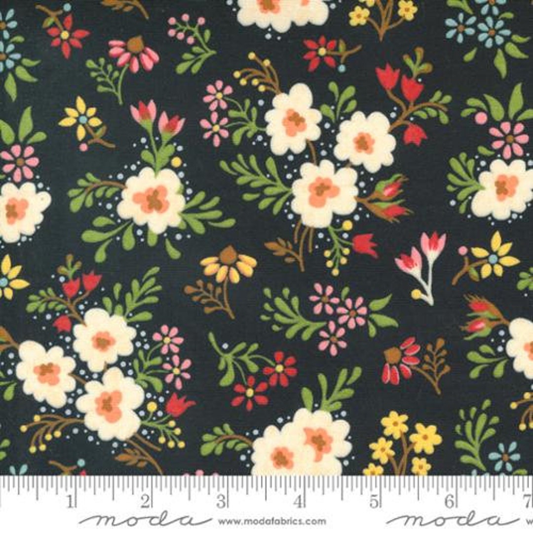 Fabric Fruit Loop by Basicgrey in Season Florals Black Current, Moda Quilting 100%cotton ...