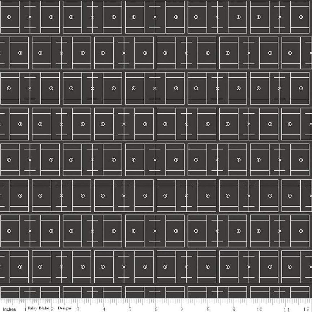 Riley Blake Varsity Lacrosse Field in Black, High Quality Quilting ...