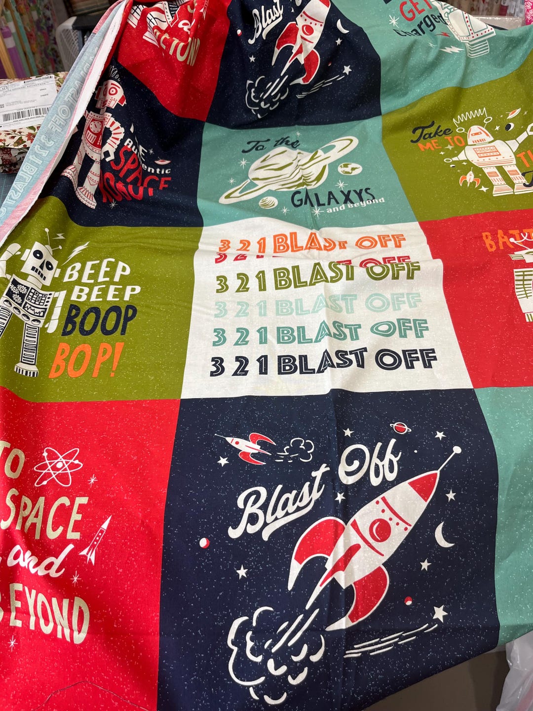321 Blast off Quilt Panel by Stacey Iset for Moda Fabric by the Yard ...