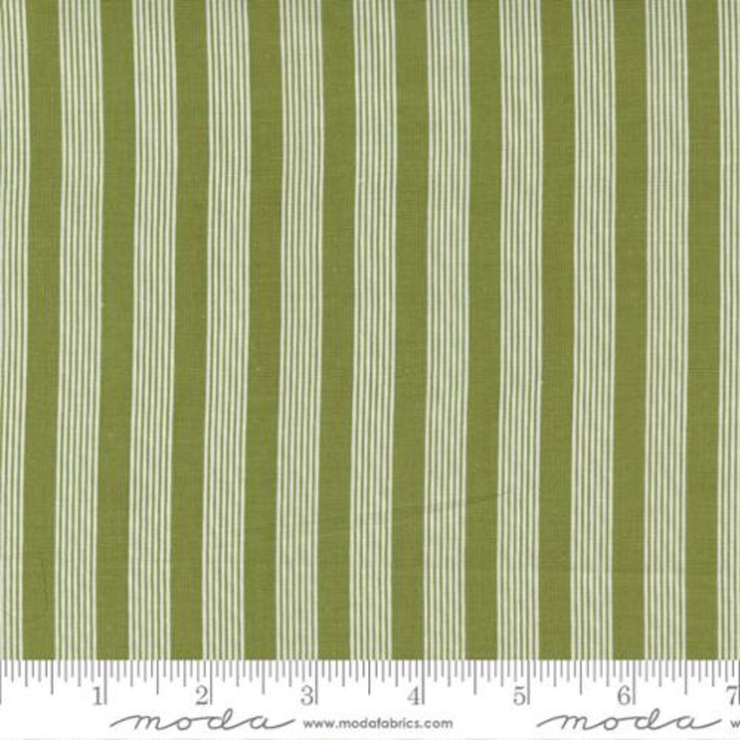 Green Striped Fabric Timber Stripe in Pine by Sweetwater for Moda ...