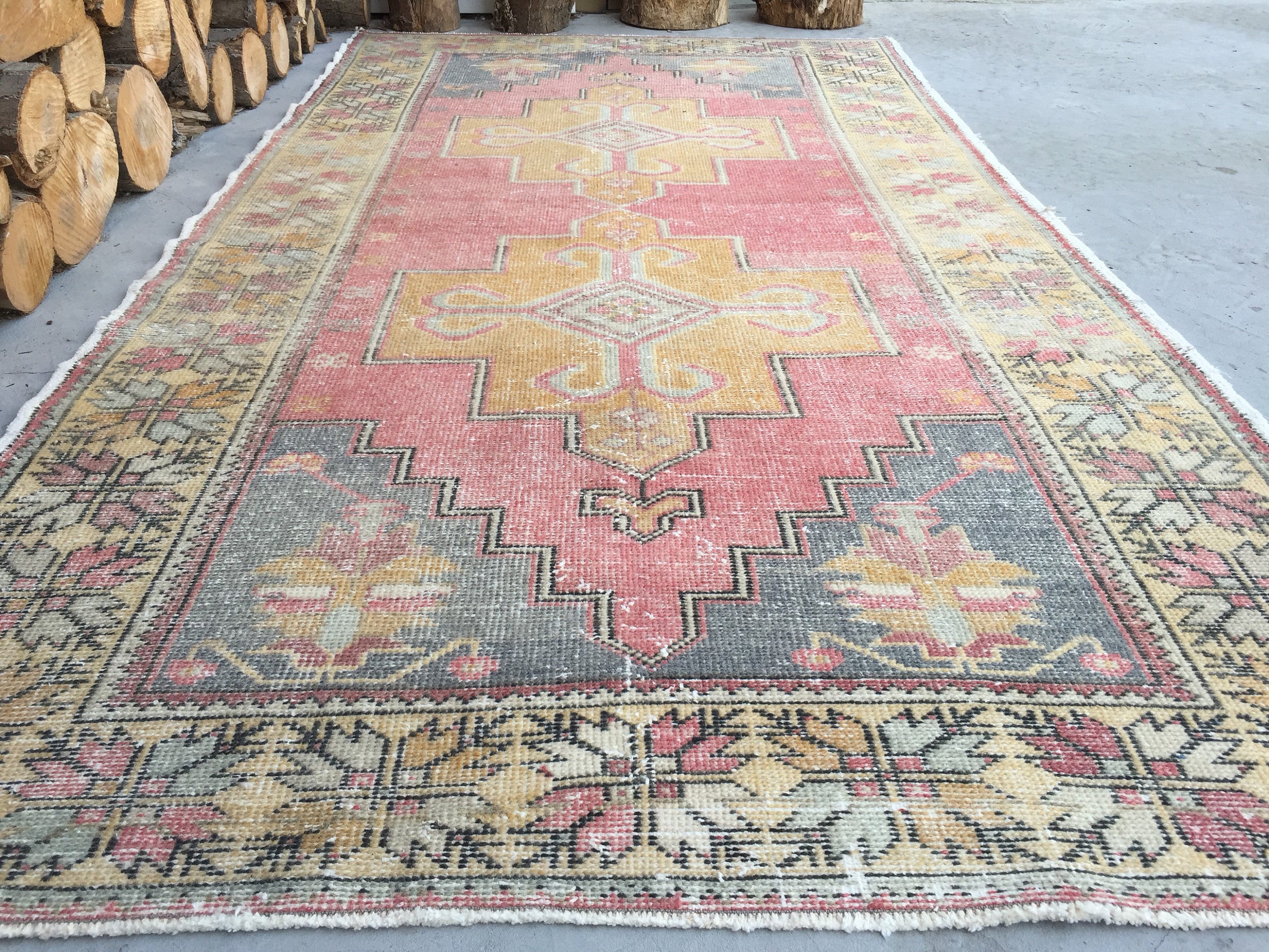 Pink Oushak Rug8'9'x4'6'ftİnterior Designer - Etsy