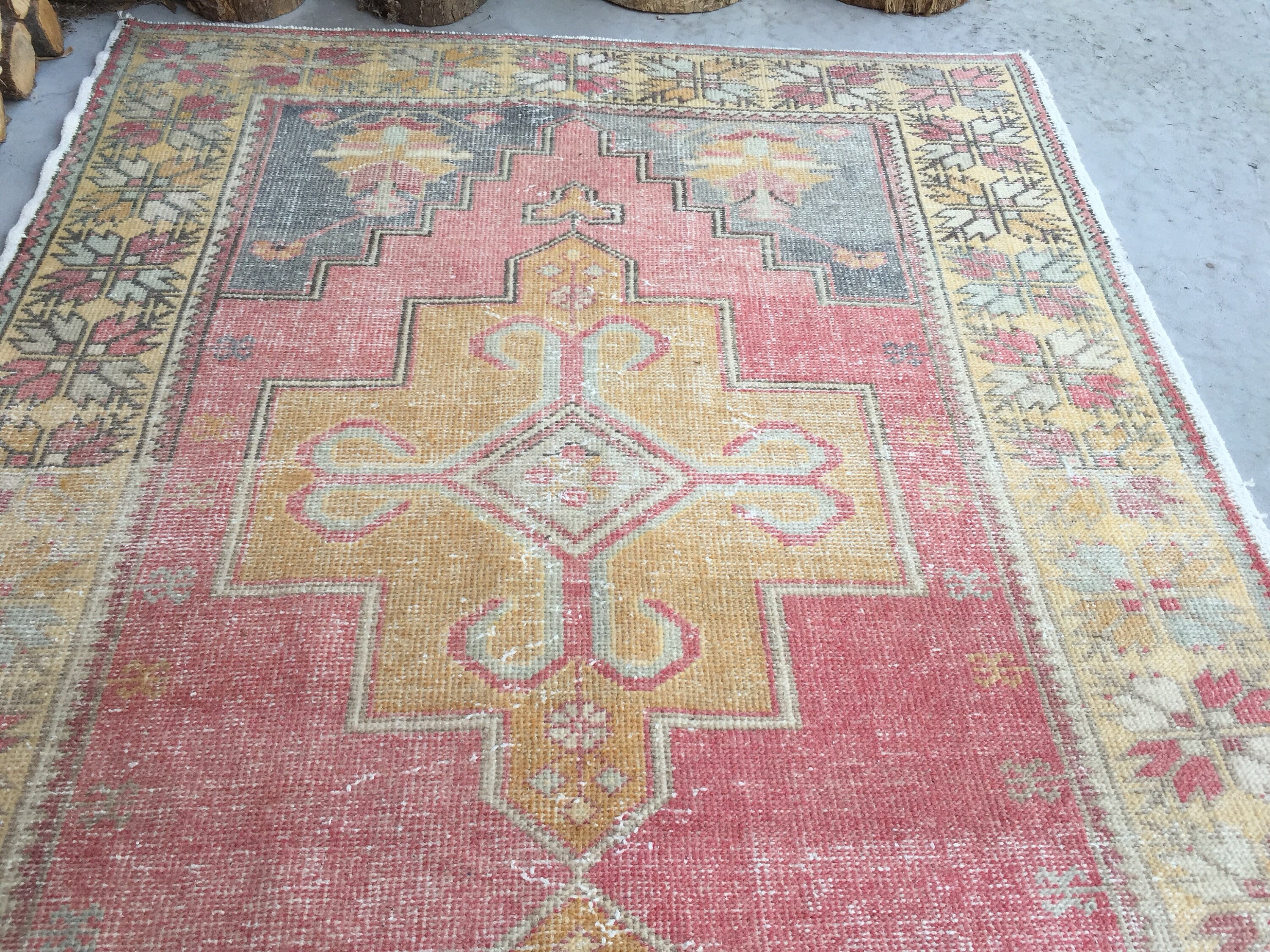 Pink Oushak Rug8'9'x4'6'ftİnterior Designer - Etsy