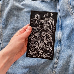 Octopus Tentacle Iron on Patch, Squid Legs Patch, Ocean Creature Applique, Halloween Patch, Cool ...