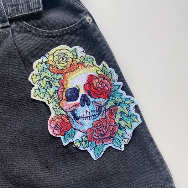 Embroidered Skull Patch - Etsy