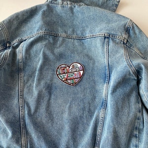Books Iron on Patch, I Love Books Applique, Floral Book Badge, Back to ...