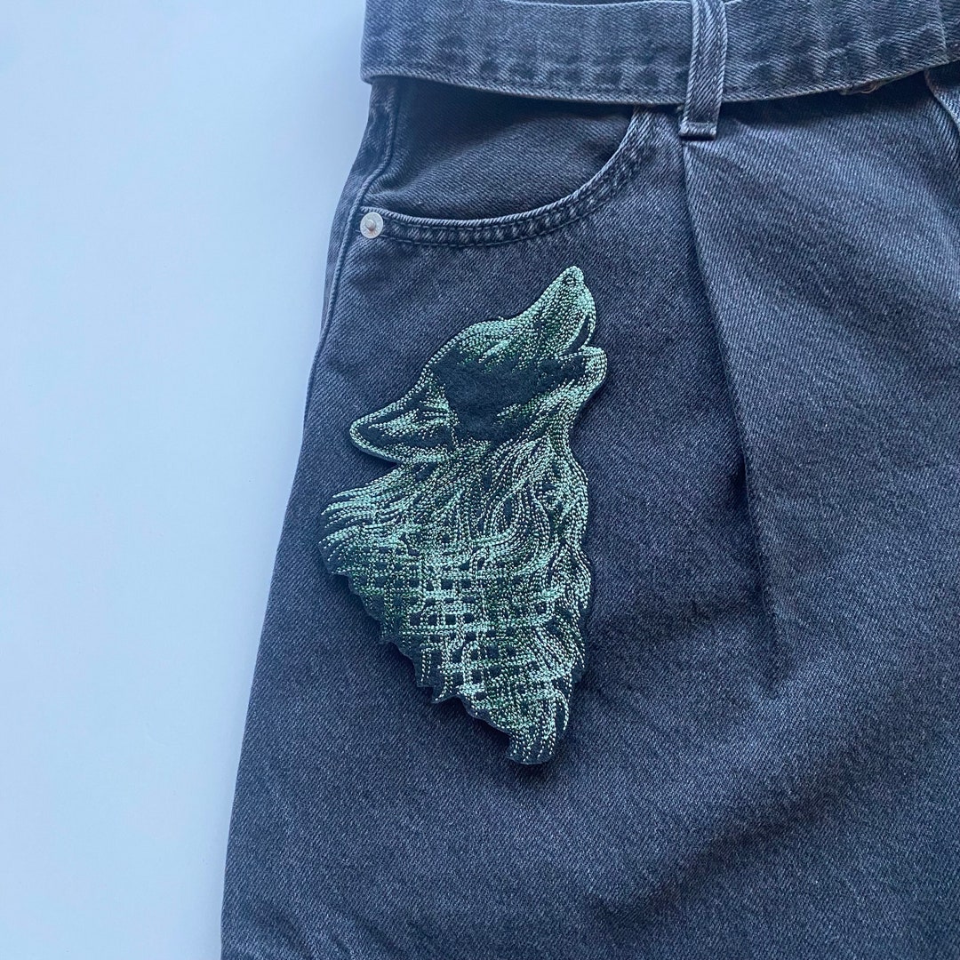 Howling Wolf Patch, Large Iron on Applique, - Etsy