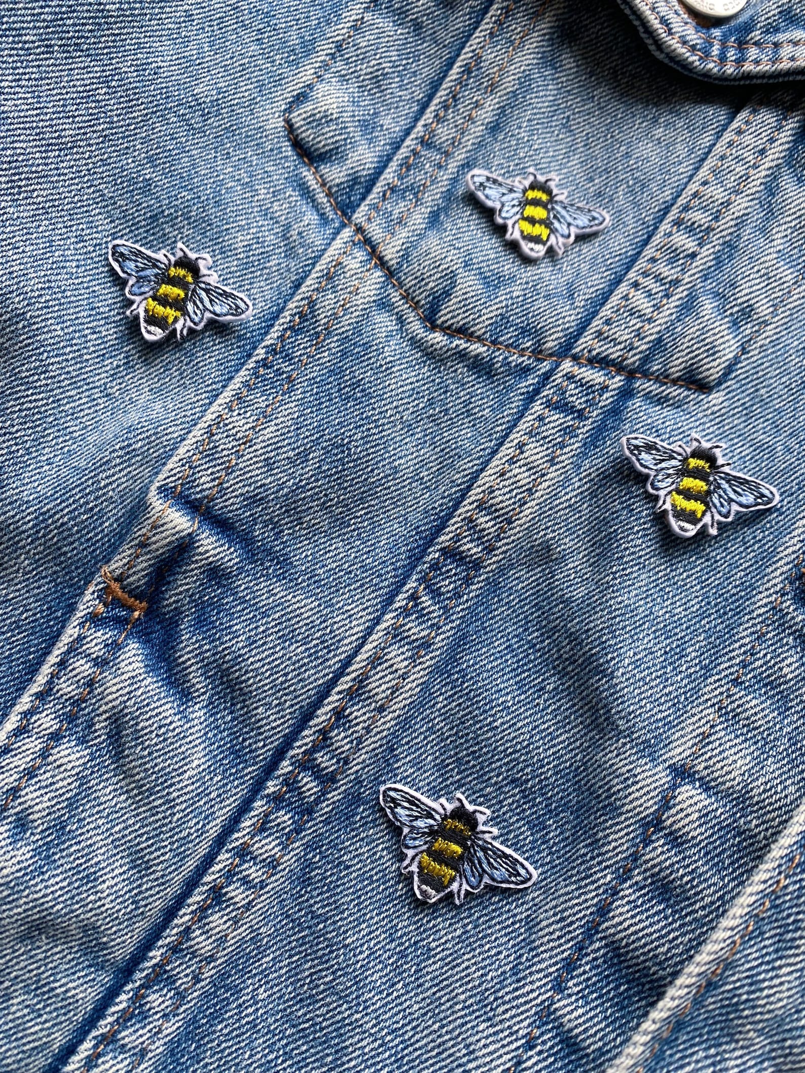 Tiny Bee Fusible Patch Bumblebee Insect Applique Honey Bee - Etsy