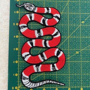 Coral Red Snake Iron on Patch, Cobra Badge, Rattlesnake Sew on Applique ...