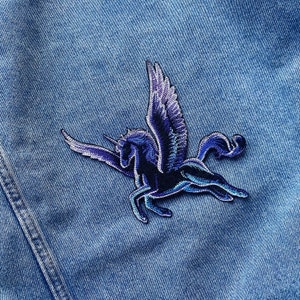 Embroidered Iron on Pegasus Patch, Fantasy Mystical Creature Clothing ...