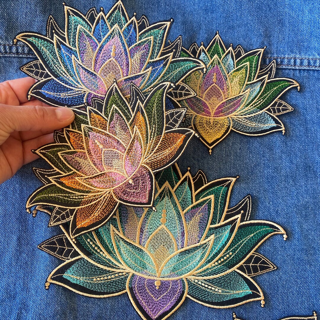 Lotus Mandala Flower Patch, Art Applique, Clothing Embellishment, Patch ...