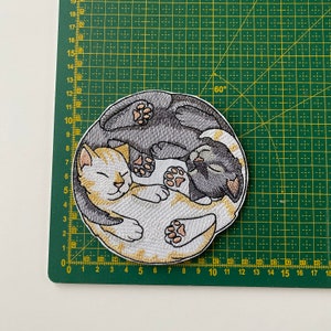 Embroidered Cat Patch, Untamed Cats Badge, Black White Kitten Yin Yang Applique - Etsy
