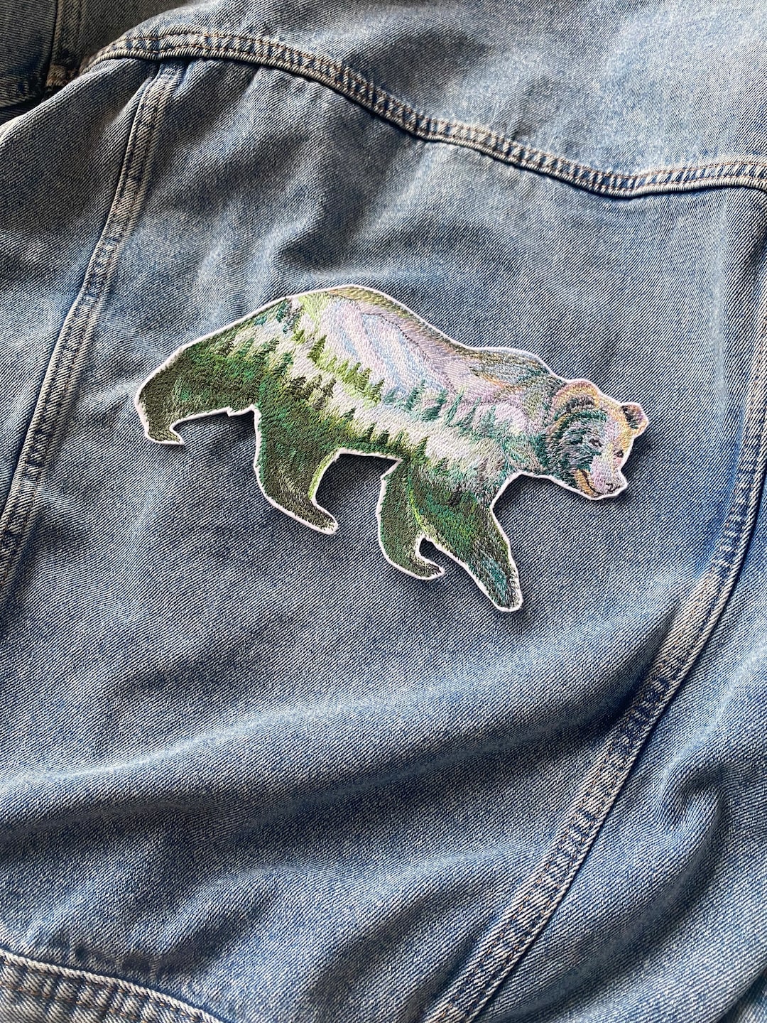 Polar Bear Patch, Nature Forest Mountains Hiking Patch, Iron on Arctic ...
