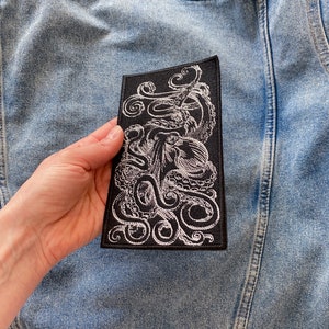 Octopus Tentacle Iron on Patch, Squid Legs Patch, Ocean Creature Applique, Halloween Patch, Cool ...