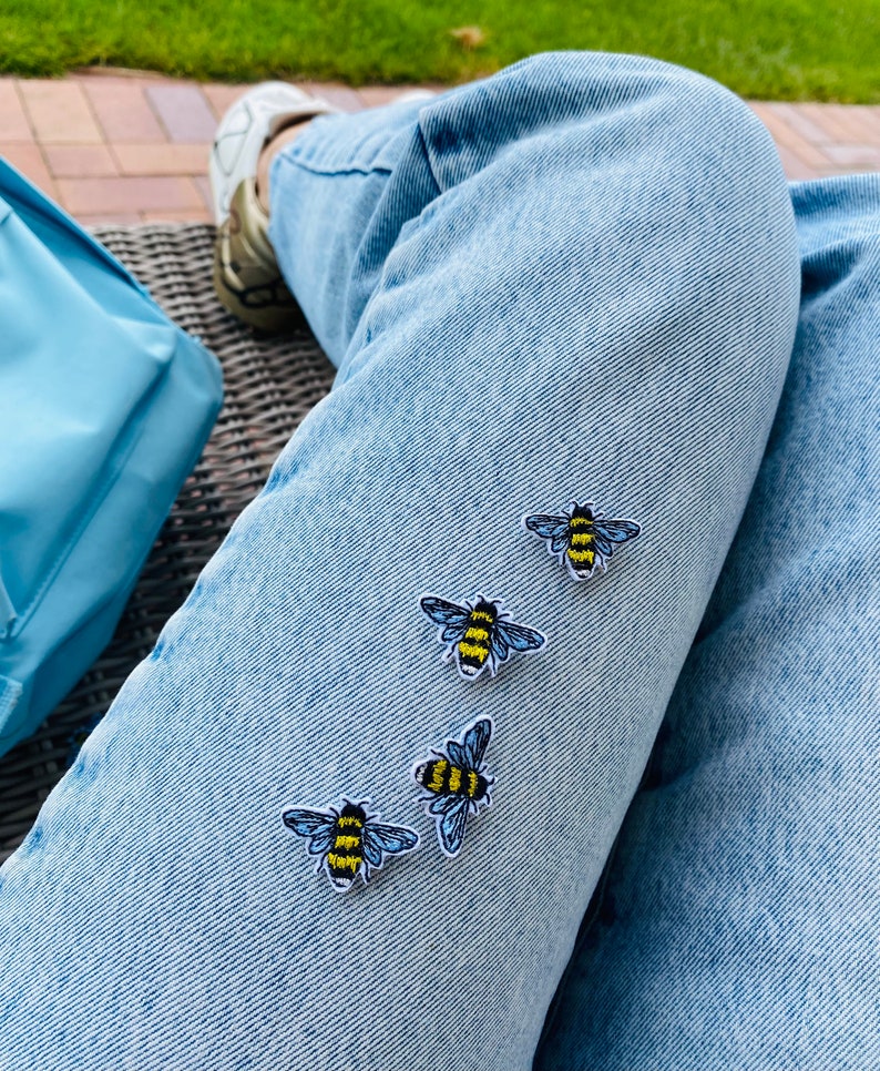 Tiny Bee Fusible Patch Bumblebee Insect Applique Honey Bee - Etsy