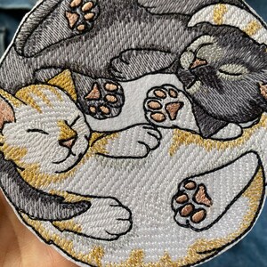 Embroidered Cat Patch, Untamed Cats Badge, Black White Kitten Yin Yang Applique - Etsy