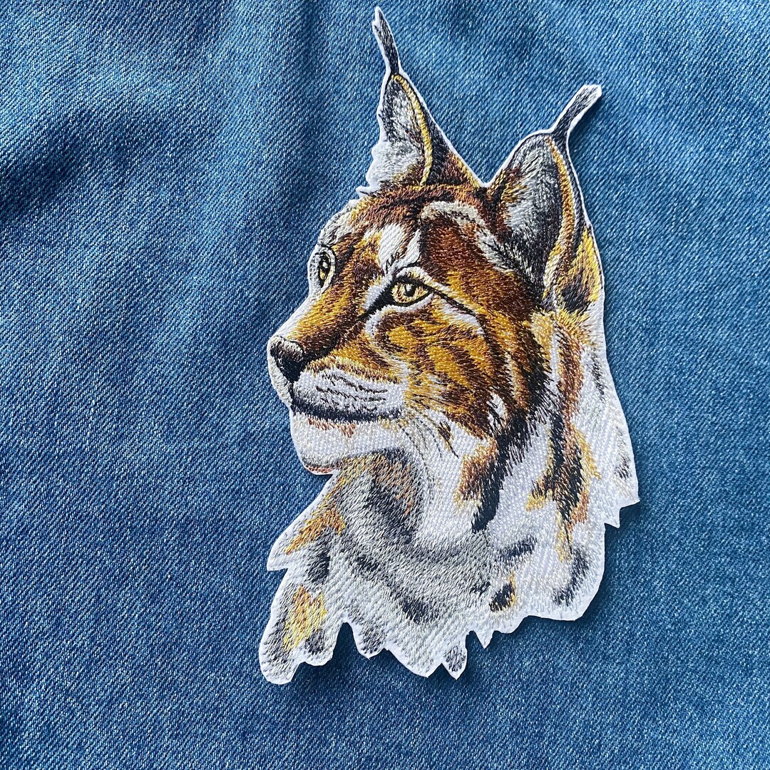 Embroidered Lynx Patch Iron On, Woodland Bobcat Applique for Jeans ...